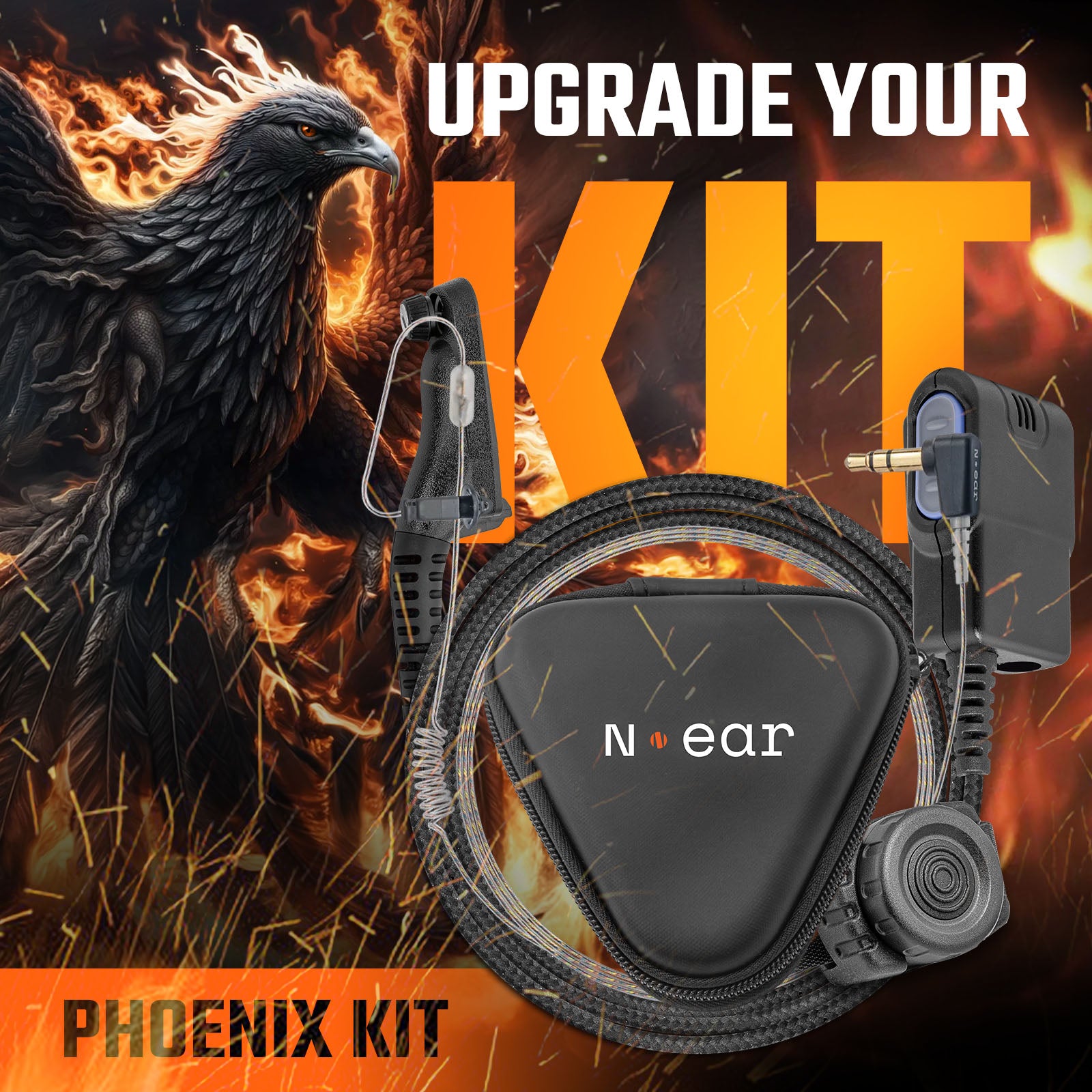 N-ear: Phoenix Kit - 360™ Earpiece with Choice™ PTT/Mic.