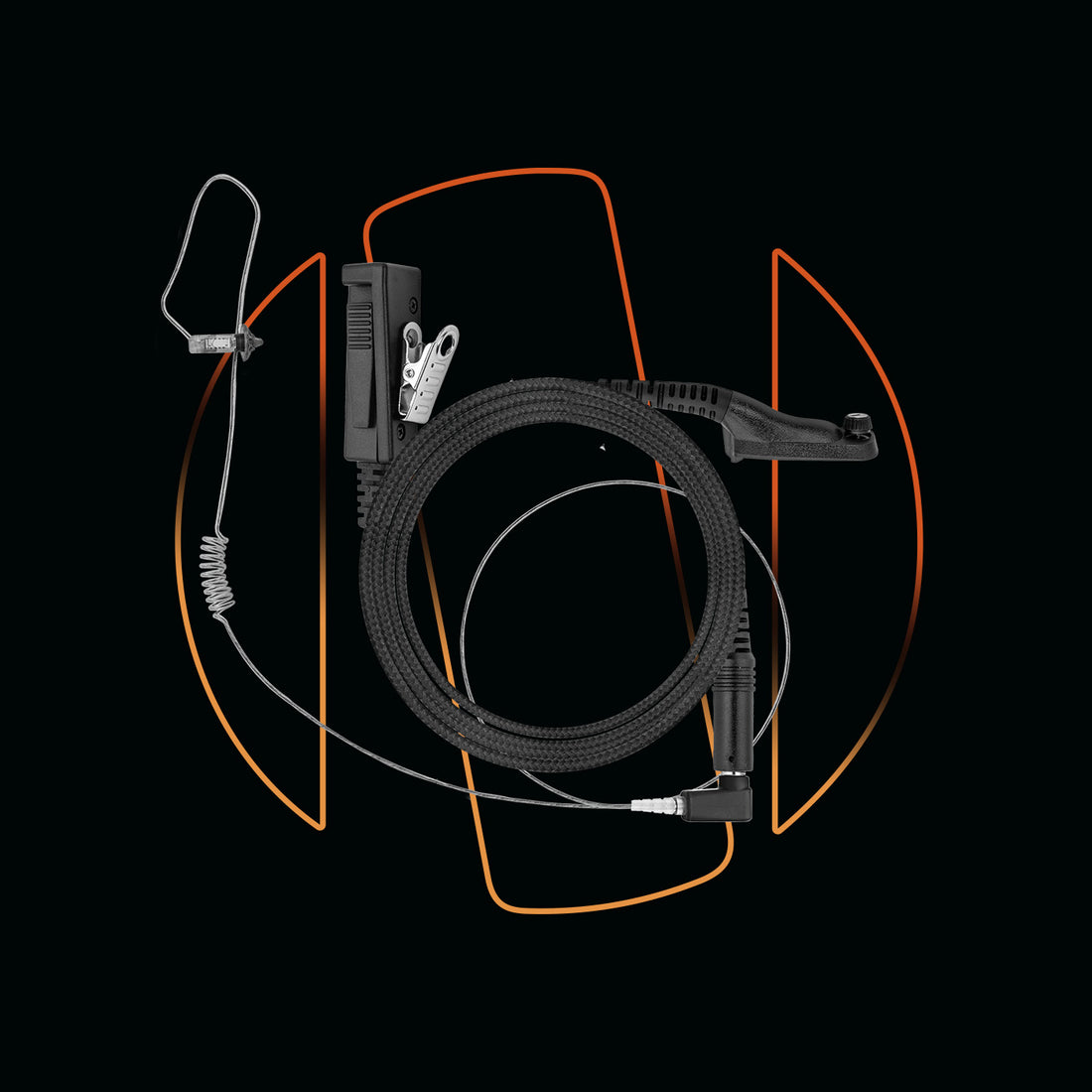 N-ear: 2-Wire Braided Fiber PTT/Mic.